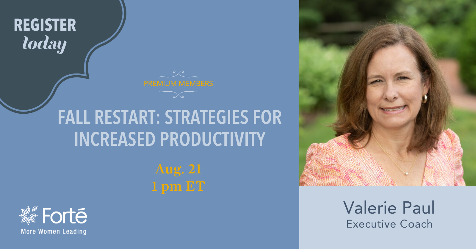 Fall Restart - Strategies for Increased Productivity - Forté Foundation ...